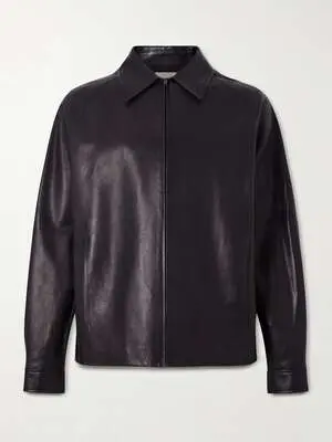 THE ROW Mount Leather Blouson Jacket - Black