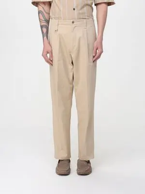 PAOLO PECORA Gabardine Wide-leg Trousers - Beige