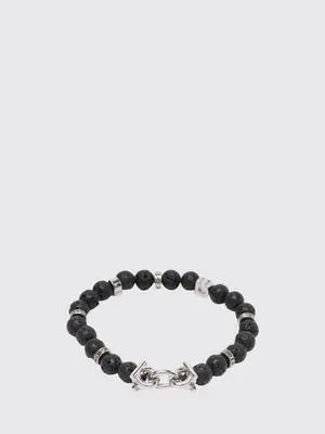 FERRAGAMO Gancini Logo Hook Closure Stone Bead Bracelet