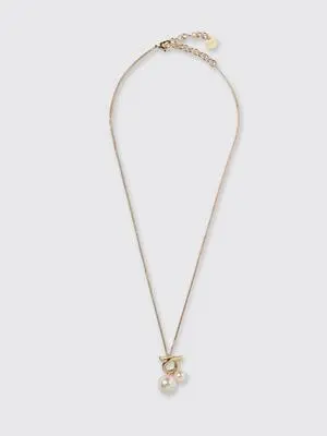 FERRAGAMO Gancini Torchon Brass And Pearl Necklace