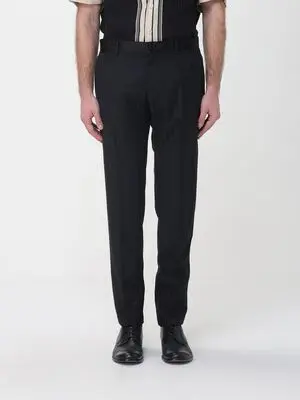 Dolce & Gabbana Silk Blend Pinstriped Tailored Trousers - Black