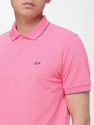 SUN 68 Cotton Polo Shirt - Fuchsia