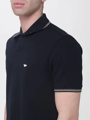 Emporio Armani Stretch Cotton Polo Shirt - Blue