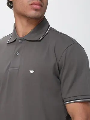 Emporio Armani Stretch Cotton Polo Shirt - Grey