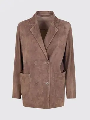 SALVATORE SANTORO Double-breasted Suede Blazer