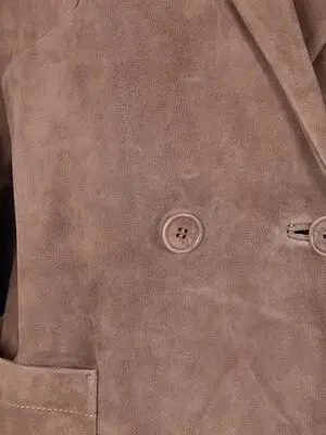 SALVATORE SANTORO Double-breasted Suede Blazer