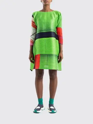 Issey Miyake Printed Long Sleeve Dress