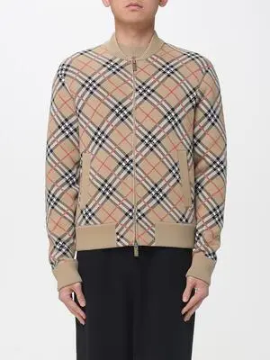 Burberry Cotton Blend Cardigan With Vintage Check Motif