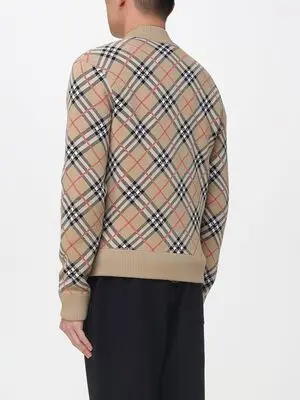 Burberry Cotton Blend Cardigan With Vintage Check Motif