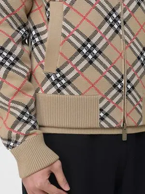 Burberry Cotton Blend Cardigan With Vintage Check Motif