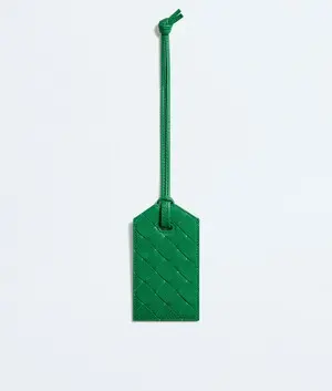 Bottega Veneta Intrecciato Calf Leather Tag Holder - Grass Green