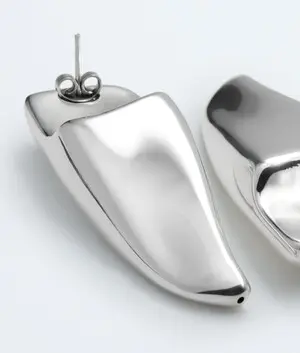 Bottega Veneta Large Prisma Earrings - Silver