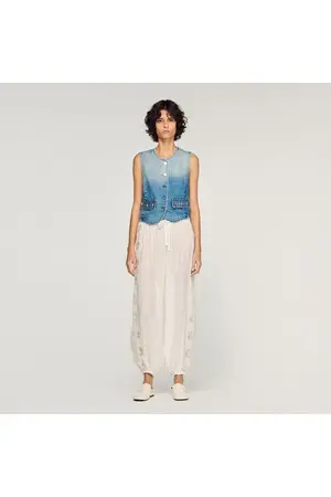 Sandro Crinkled Wide-leg Trousers