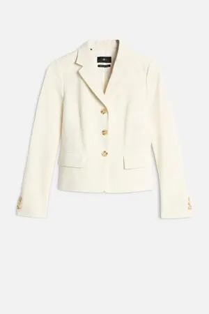 7 For All Mankind Fitted Blazer In Wool Blend - White