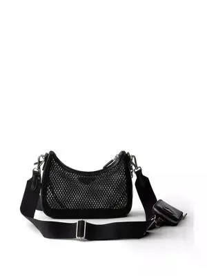Prada Re-edition 2005 Mesh And Brushed Leather Bag