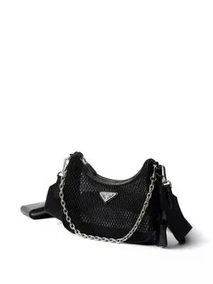 Prada Re-edition 2005 Mesh And Brushed Leather Bag