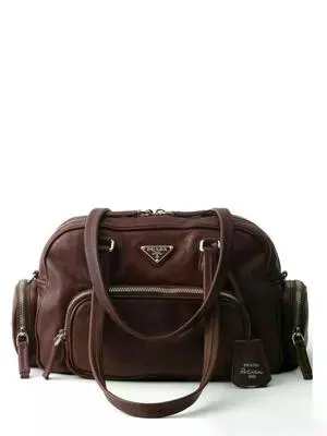 Prada Medium Leather Top-handle Bag - Brown