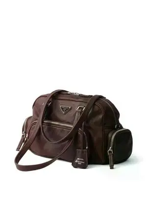 Prada Medium Leather Top-handle Bag - Brown