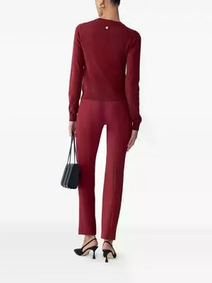 Carolina Herrera Crystal-embroidered Rose Cardigan - Red