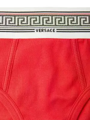 Versace Ribbed Cotton-jersey Briefs