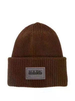 NAPAPIJRI X Martine Rose Douglas Ribbed Logo-patch Beanie Hat - Brown