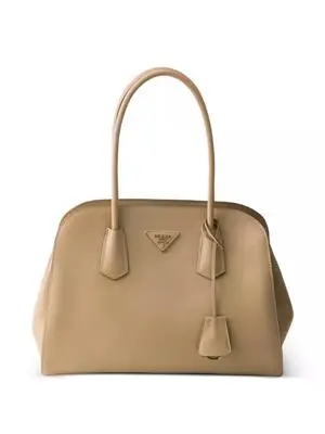 Prada Medium Leather Tote Bag - Neutrals
