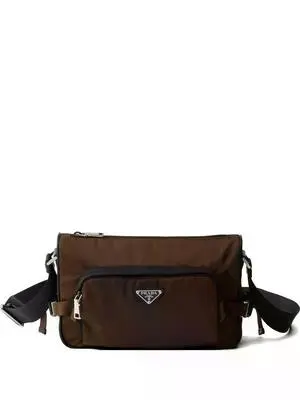 Prada Re-nylon And Leather Shoulder Bag - Brown