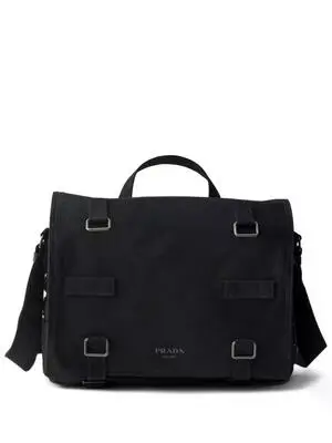 Prada Canvas Shoulder Bag - Black