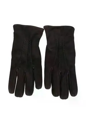 LARDINI Ruffled-detail Gloves - Brown