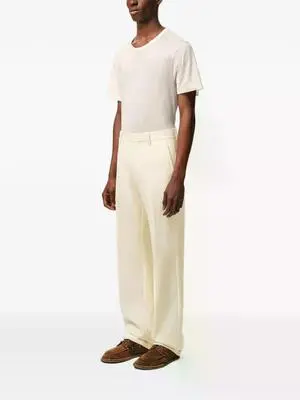 AMI Paris Wool Straight Trousers - Neutrals