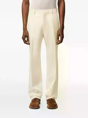 AMI Paris Wool Straight Trousers - Neutrals