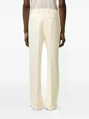 AMI Paris Wool Straight Trousers - Neutrals