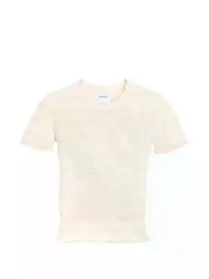 BARRIE Striped Top In Embossed Knit - Neutrals