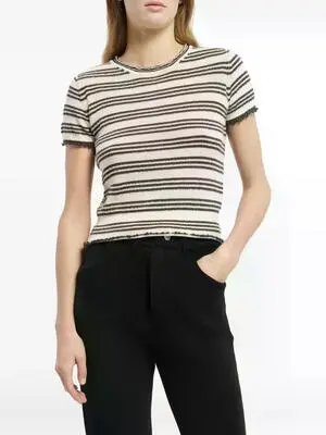 BARRIE Embossed Knit Striped Top