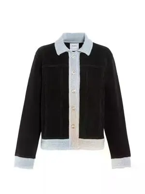 BARRIE Suede-effect Denim Jacket - Black