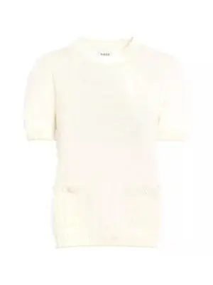 BARRIE Ribbed Detailing Top - Neutrals