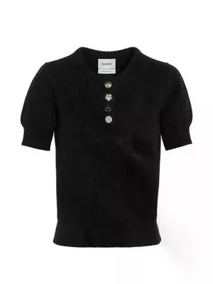 BARRIE Jewelled Buttons Top - Black