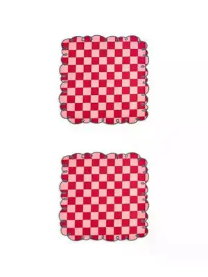 BITOSSI HOME Checkerboard Napkins - Red