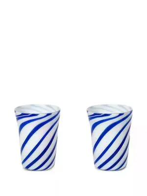 BITOSSI HOME Striped Tumbler Glass - White