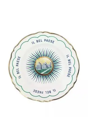 BITOSSI HOME Scalloped Printed Plate - White