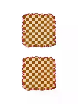 BITOSSI HOME Checkerboard Scalloped Napkins