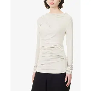 ENTIRE STUDIOS High-neck Draped Jersey Top