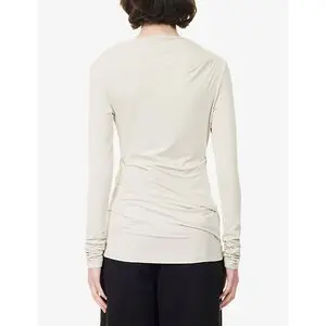 ENTIRE STUDIOS High-neck Draped Jersey Top