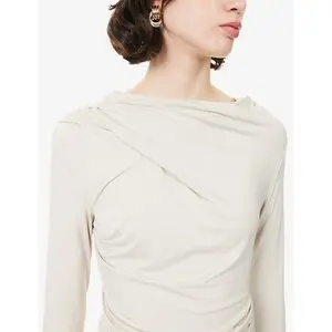 ENTIRE STUDIOS High-neck Draped Jersey Top