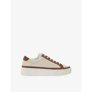REISS Leanne Suede And Cotton Trainers