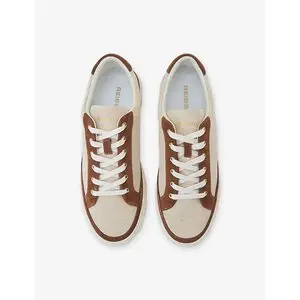REISS Leanne Suede And Cotton Trainers