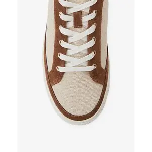 REISS Leanne Suede And Cotton Trainers