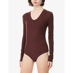 ENTIRE STUDIOS Long-sleeve Knitted Bodysuit - Saddlewood