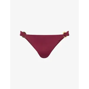 AWAY THAT DAY Sorrento Ring-hardware Bikini Bottoms - Cassis