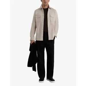 REISS Mcrae Patch-pocket Stretch-cotton Overshirt - Stone